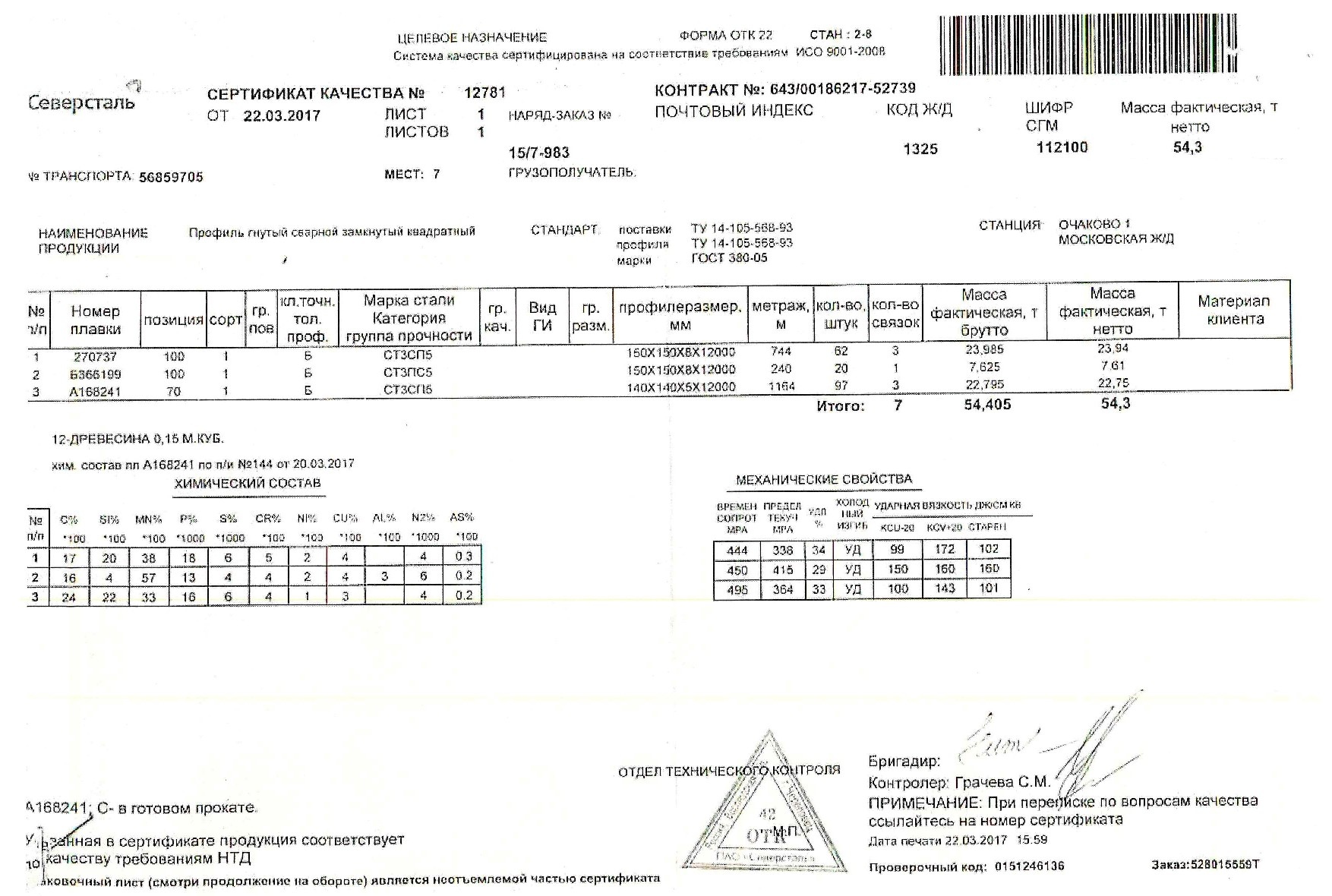 Скачайте сертификаты на труба профильная прямоугольная от компании ...